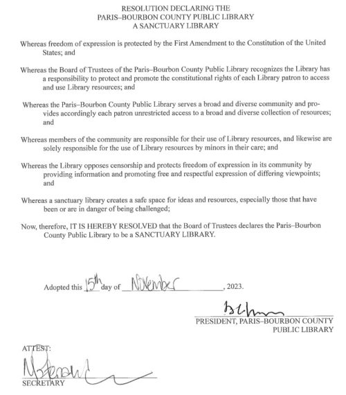 Sanctuary Library - Paris-Bourbon County Library